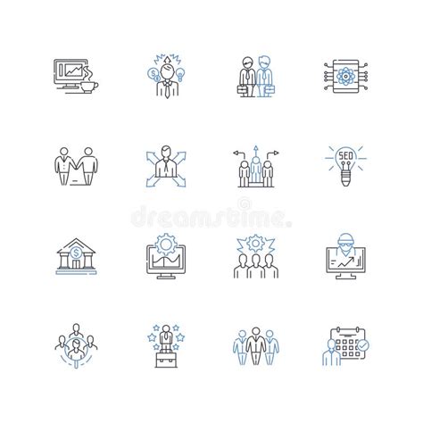 Market Segmentation Line Icons Collection Demographics Psychographics Geographic Behavioral