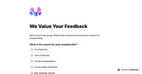 Feedback Forms Templates And Examples Makeform
