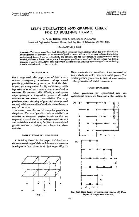 pdf mesh generation and graphic check for 3d building frames
