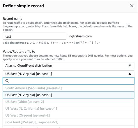 Amazon Web Services Route 53 Cloudfront Distribution Not Showing