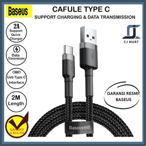 Promo KABEL DATA USB TO TYPE C BASEUS CAFULE CABLE FOR TYPE C 2A 2M Kabel 1 M CJmart
