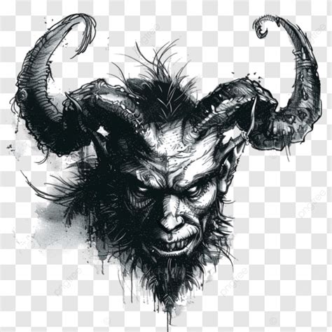 투명 한 배경에 고립 된 뿔이 있는 사람의 저주 공포 괴물 짐승 Png 일러스트 및 이미지 에 대한 무료 다운로드 Pngtree