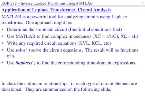 Ppt Application Of Laplace Transforms Circuit Analysis Powerpoint Presentation Id