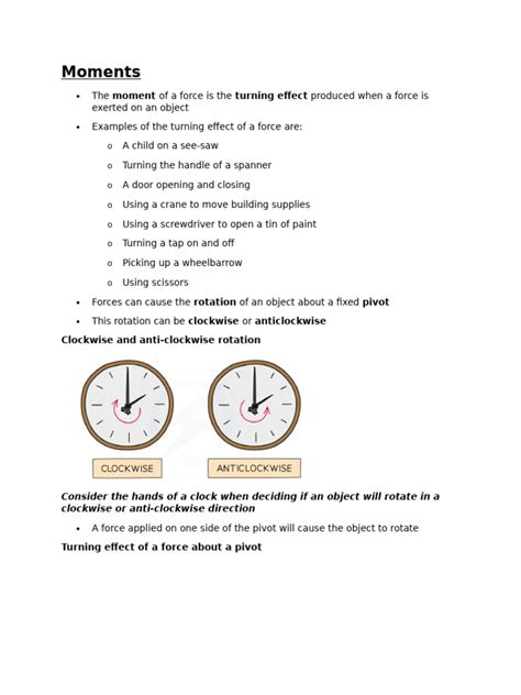 Igcse Moments Pdf Force Door