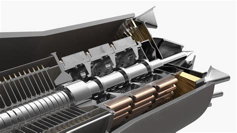 Rotor And Shaft Jet Engine Turbine In Cutaway 3d Model Turbosquid 2381271