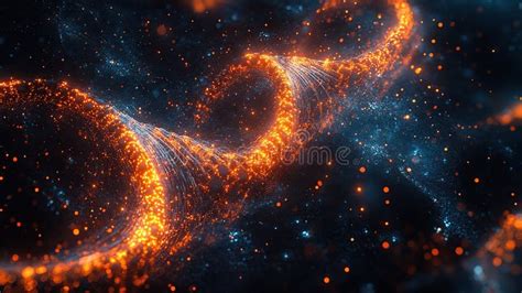 Glowing Helix Abstract Digital Art Cosmic Background Science Design Stock Illustration