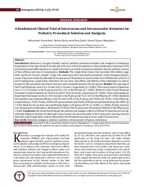 Pdf A Randomized Clinical Trial Of Intravenous And Intramuscular