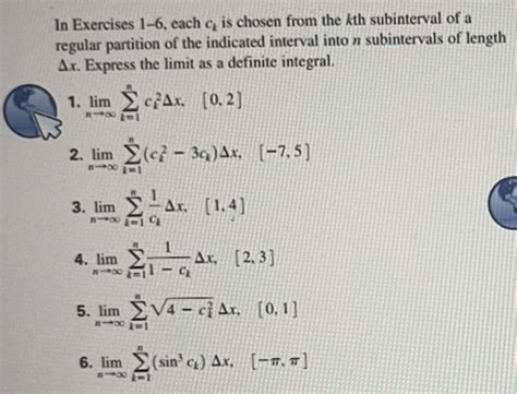 Solved In Exercises 1 6 Each Ck Is Chosen From The K Th Chegg Com