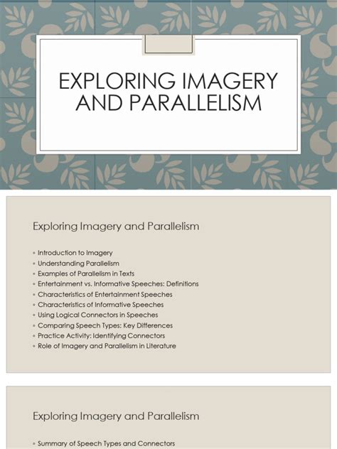 Exploring Imagery And Parallelism Pdf