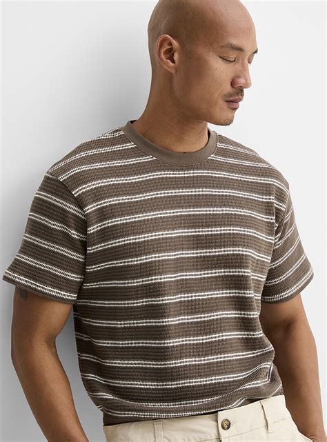 Le T Shirt Texturé Rayures Jacquard Lindbergh T Shirts Imprimés Et
