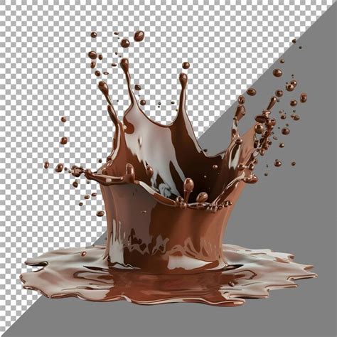 투명한 배경에 초콜릿 스플래시 Ai 생성 프리미엄 Ai 생성 Psd