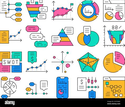 Data Analysis Diagram Collection Icons Set Vector Stock Vector Image And Art Alamy