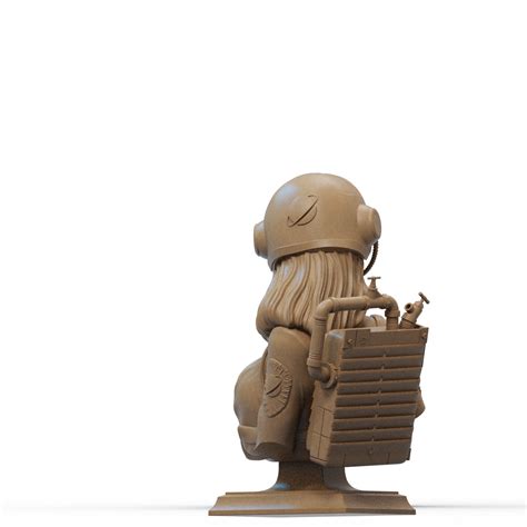 🧑‍🚀 Retro Pinup Astronaut Bust 3d Print・ Stl File For 3d Printing・cults