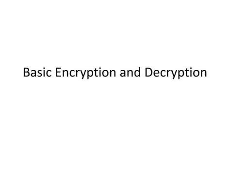 Basic Encryption And Decryption Pdf