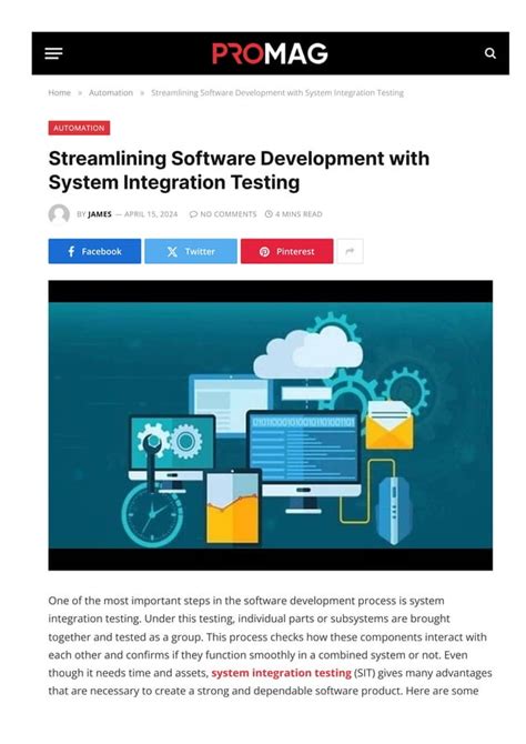streamlining software development with system integration testing pdf
