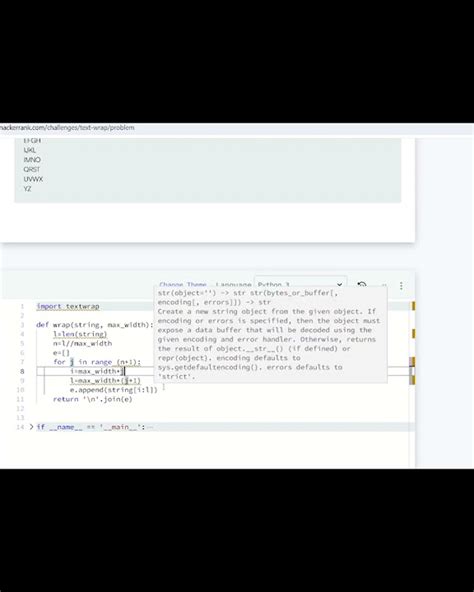 hackerrank text wrap partition the string according to the width