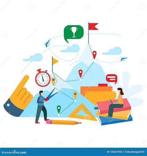 Teamwork Consept Plan Solve Problems Company Vector Business Concept