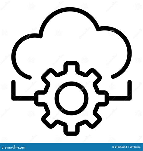 Api Cloud Gear Icon Outline Style Stock Vector Illustration Of System Database 218356054