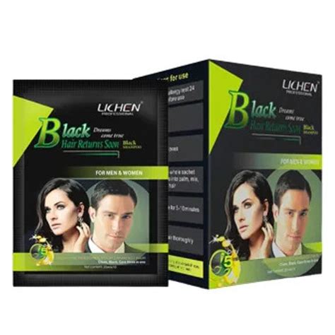 Lichen Hair Color Black Shampoo Fast Instant Hair Dye Pack Of 10