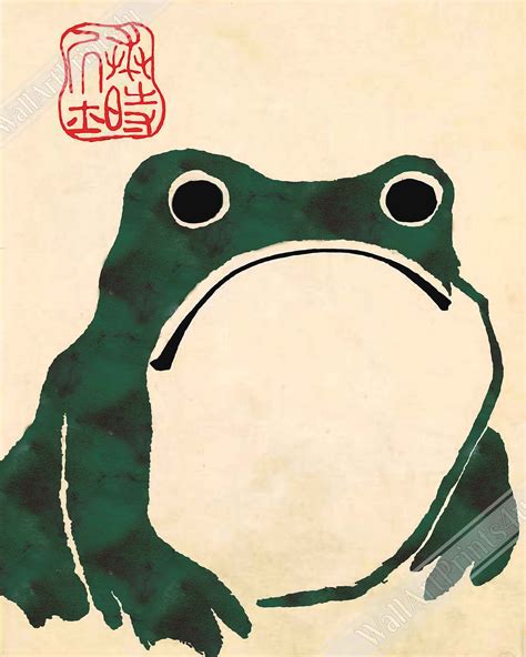 Matsumoto Hoji Green Frog Art Print Vintage Japanese Zenga Poster