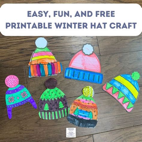Easy Fun And Free Winter Hat Printable Craft Homeschool Freebies And