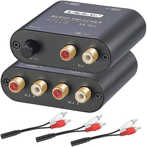 SOLUPEAK RCA Switch Stereo 4 In 1 Out Audio Signal Source Switcher HiFi Input Selector Splitter