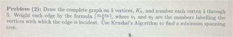 Solved Problem Draw The Complete Graph On Vertices Chegg