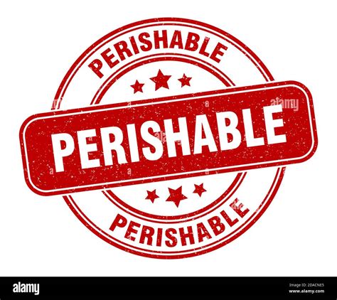 Perishable Stamp Perishable Sign Round Grunge Label Stock Vector