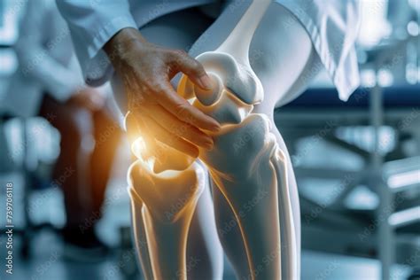 A Translucent Knee Bone Fracture Or Inflammation Of Human Knee Joint With Translucent Showing