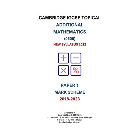 Cambridge Igcse Topical Mark Scheme 2022