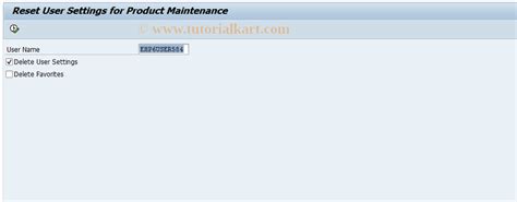 COMM DEL PRWB USER SAP Tcode Reset User Settings
