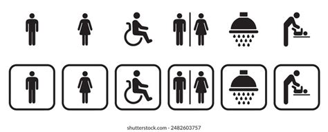 Toilet Vector Icons Set Male Female Stock Vector Royalty Free