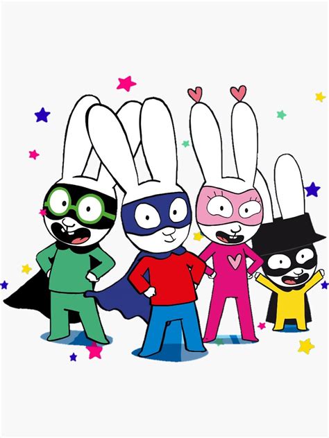 Cute Simon Super Rabbit Collection Simon Super Rabbit Sticker For Sale By Lankyworld Redbubble
