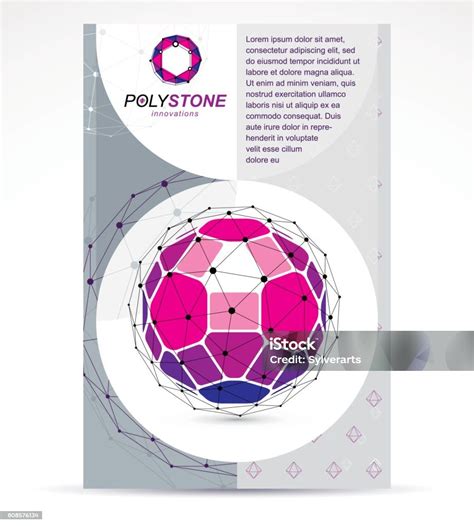 웹 기술 책자 표지 디자인 회사 3d 디자인 화려한 추상적인 벡터 측면 모양입니다 0명에 대한 스톡 벡터 아트 및 기타 이미지