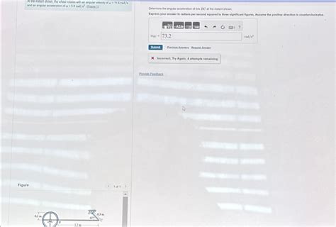 Solved At The Instant Shown The Wheel Rotates With An Angular