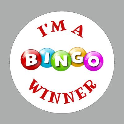24x Small Round Bingo Winner Stickers Circular Winning Prize Sticky