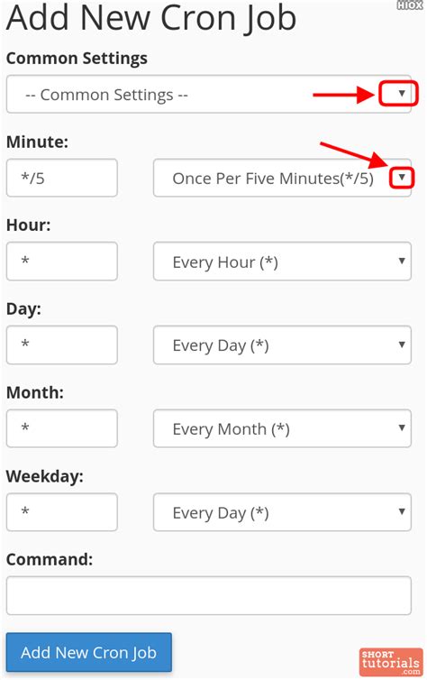 Cronsettings