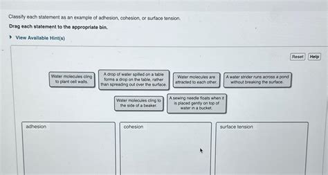 Solved Classify each statement as an example of adhesion, | Chegg.com