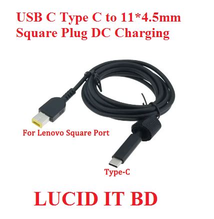 Usb C Type C To Mm Square Plug Dc Charging Power Cable Adapter For Lenovo Lucid It Bd
