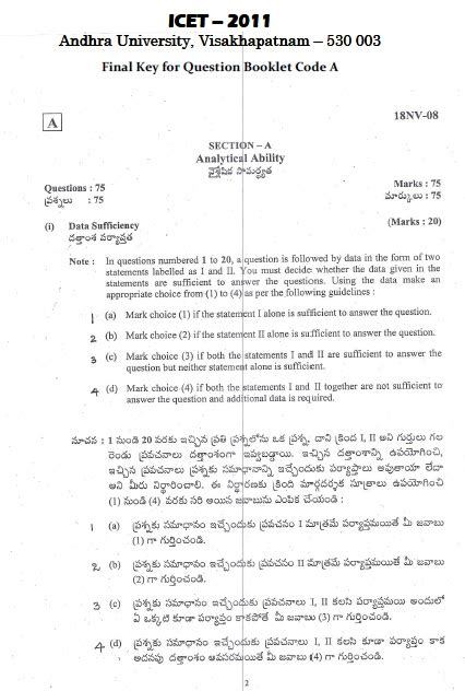 Icet Model Question Papers Model Papers With Solutions Icet Icet Previous Question Papers Icet