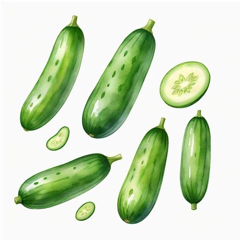 Premium Vector A Drawing Of Cucumbers With A Drawing Of A Cucumber On It