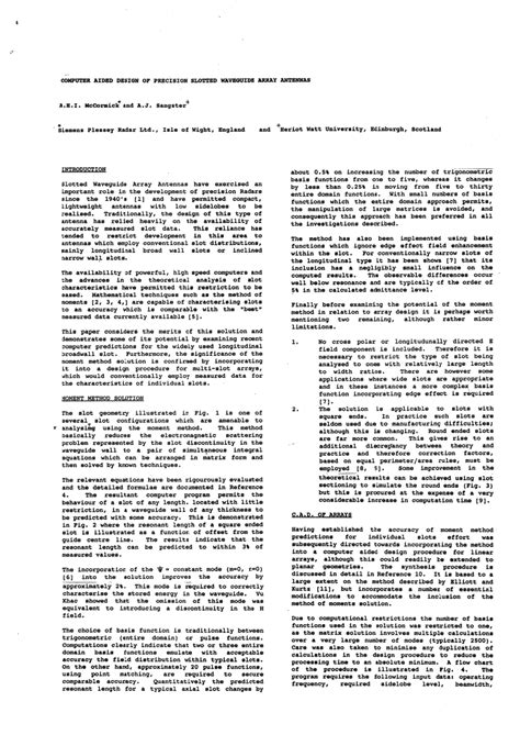 Pdf Computer Aided Design Of Precision Slotted Waveguide Array Antennas