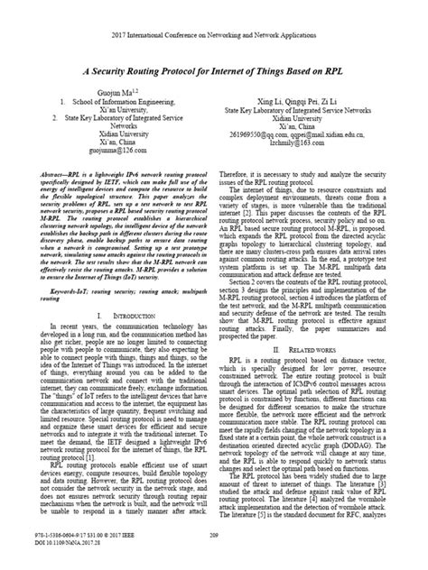 a security routing protocol for internet of things based on rpl pdf