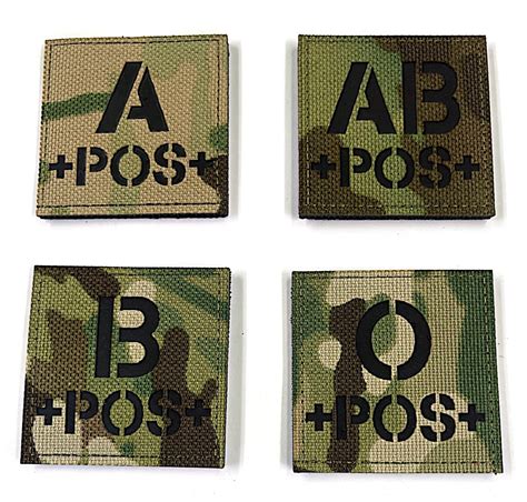 Blood Group Patch Multicam Midland Army Navy Disposals