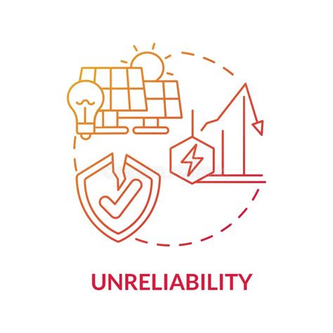 Unreliability Red Gradient Concept Icon Stock Vector Illustration Of