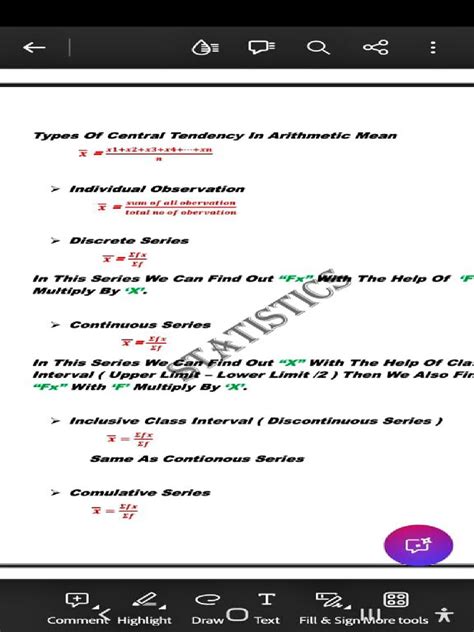 Stats Notes Pdf Mean Mathematical Analysis