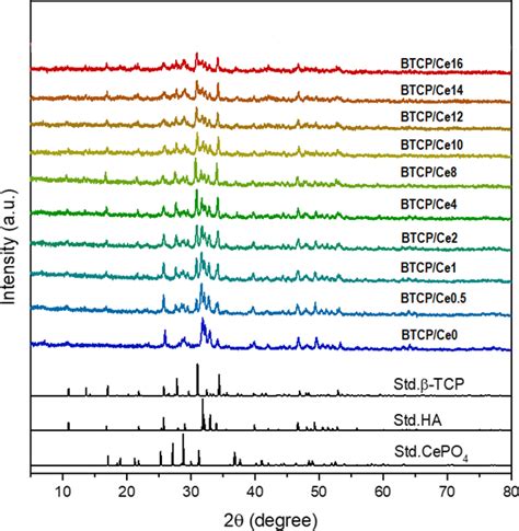 Diffractogram Patterns Of Bcpce Compared To Standard Ha β Tcp And