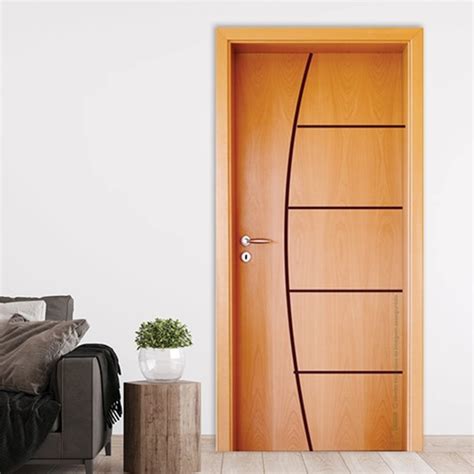 Folha De Porta Em Madeira Semi Oca Hdf Frisada 186 210x70cm Mapaf
