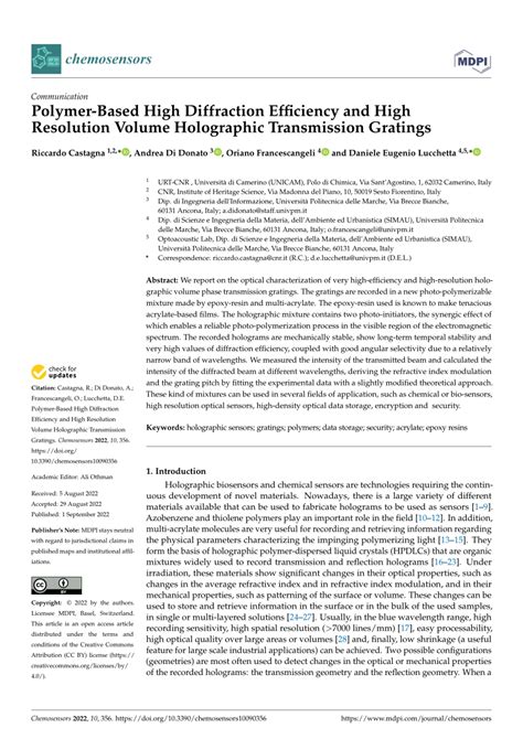 Pdf Polymer Based High Diffraction Efficiency And High Resolution