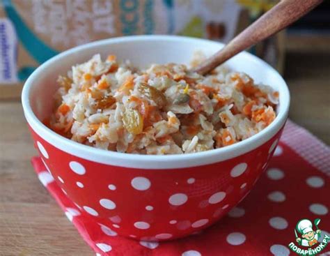 Рисовые хлопья с морковью и изюмом – кулинарный рецепт